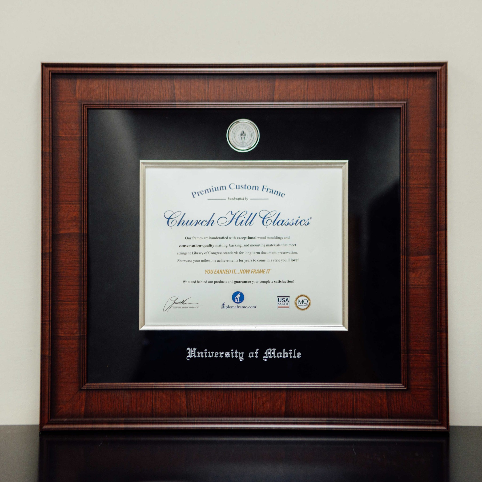 Diploma Frame Presidential Engraved – University of Mobile Store